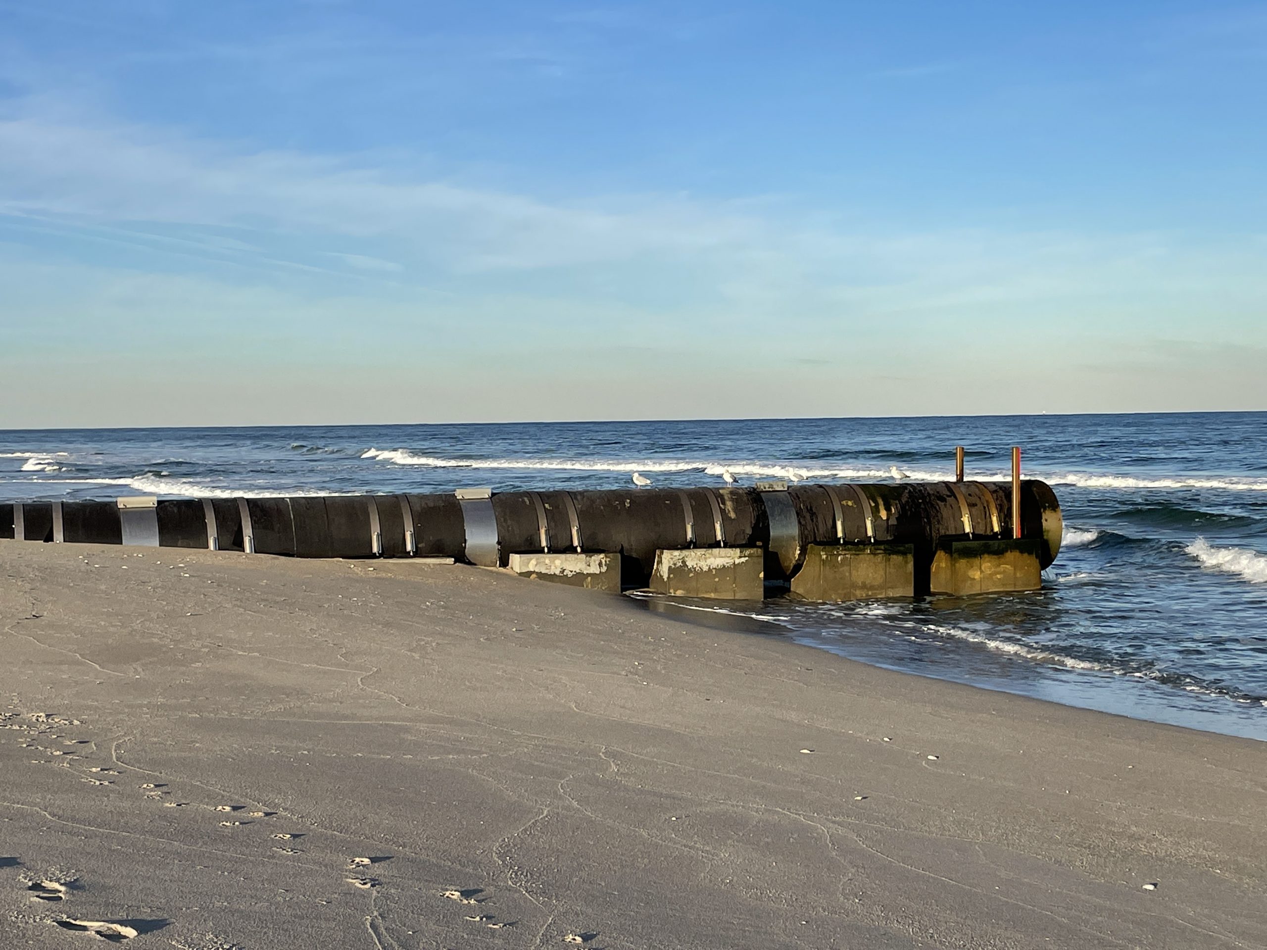 Nor’Easter Left Massive Outfall Pipe Exposed in Point Beach; Mayor ...